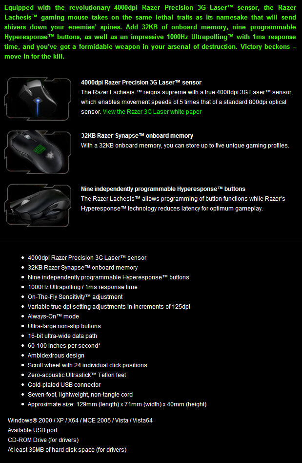 Buy Razer Lachesis Gaming Mouse Blue [RZ-LACHESIS-BLU] | PC Case Gear ...