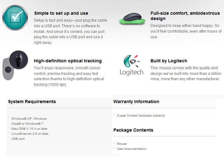 Buy Logitech M90 Optical Mouse [910-001795] | PC Case Gear Australia
