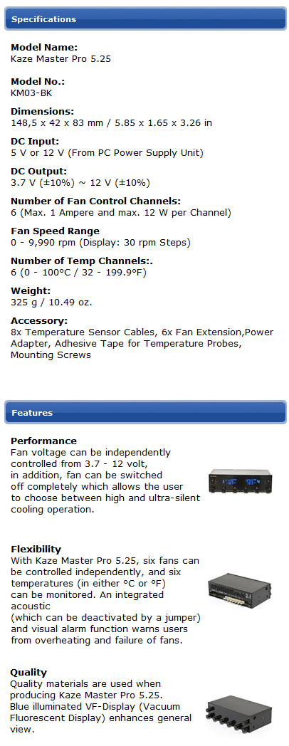 Buy Scythe Kaze Master Pro 5.25 Fan Controller [SC-KM03-BK] | PC Case ...