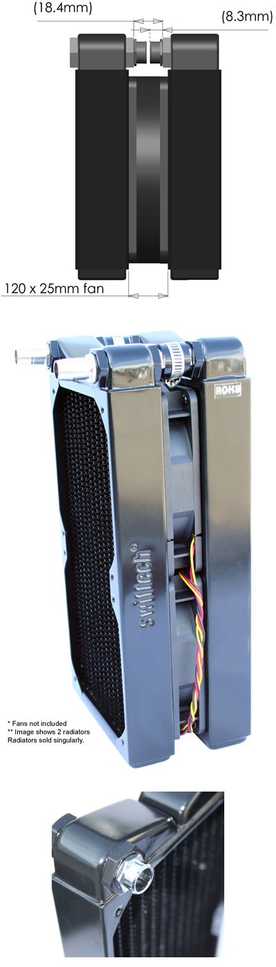 Buy Swiftech MCR220-QP Stackable Radiator [MCR220-QP-STACK] | PC Case ...