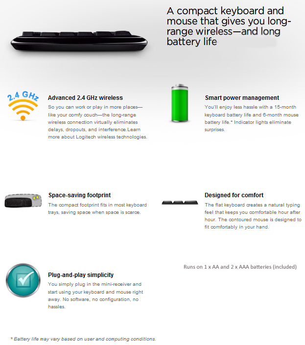 Buy Logitech Wireless Desktop MK250 [LT-920-002253] | PC Case Gear ...