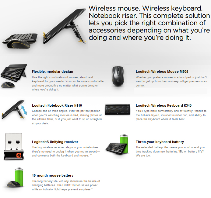 Buy Logitech Notebook Kit MK605 [939-000201] | PC Case Gear Australia