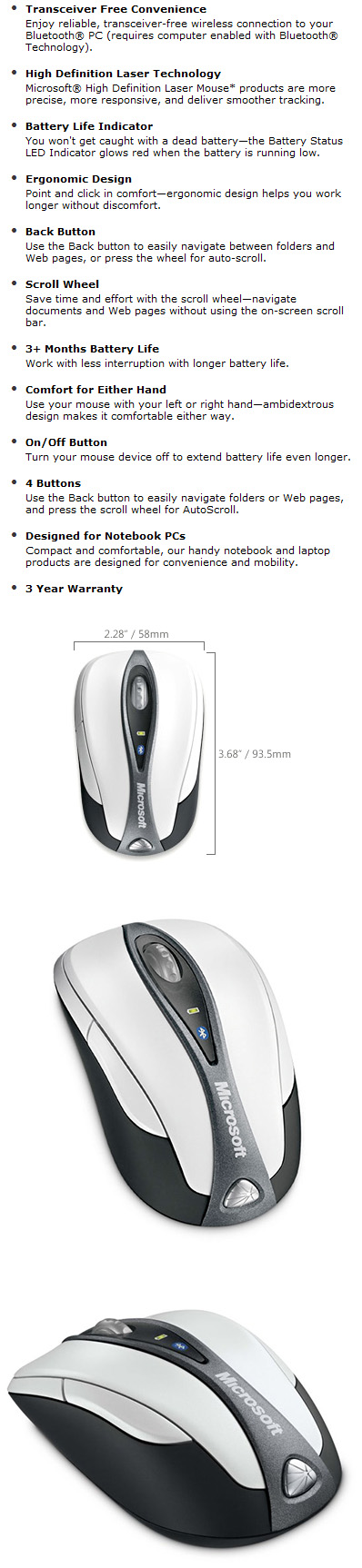 Buy Microsoft Bluetooth Notebook Mouse 5000 [69R-00005(BTNBMS5K)] | PC ...