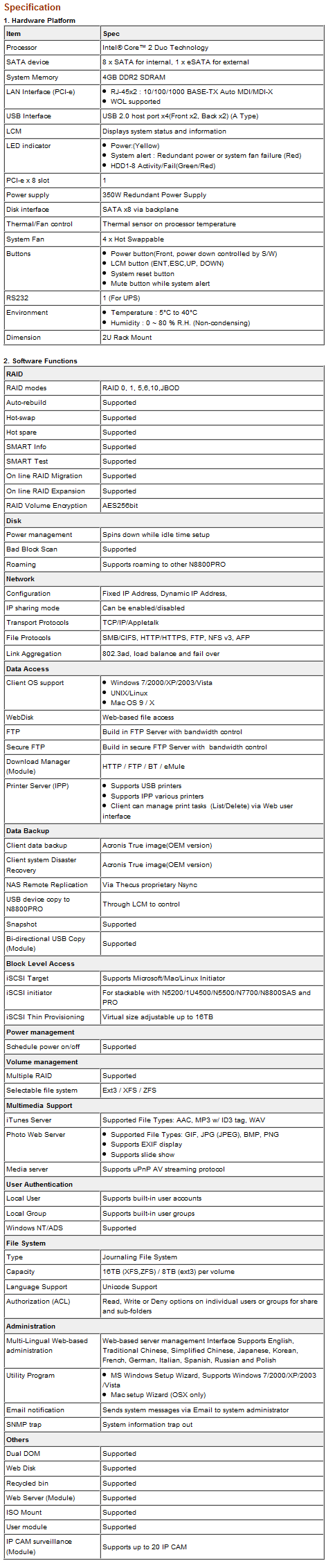 Buy Thecus N8800 Pro NAS [N8800-PRO] | PC Case Gear Australia