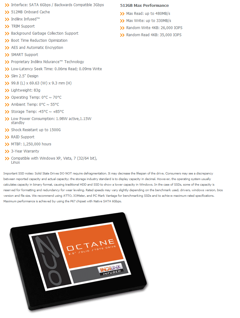 Buy OCZ Octane 512GB SSD [OCT1-25SAT3-512G] | PC Case Gear Australia