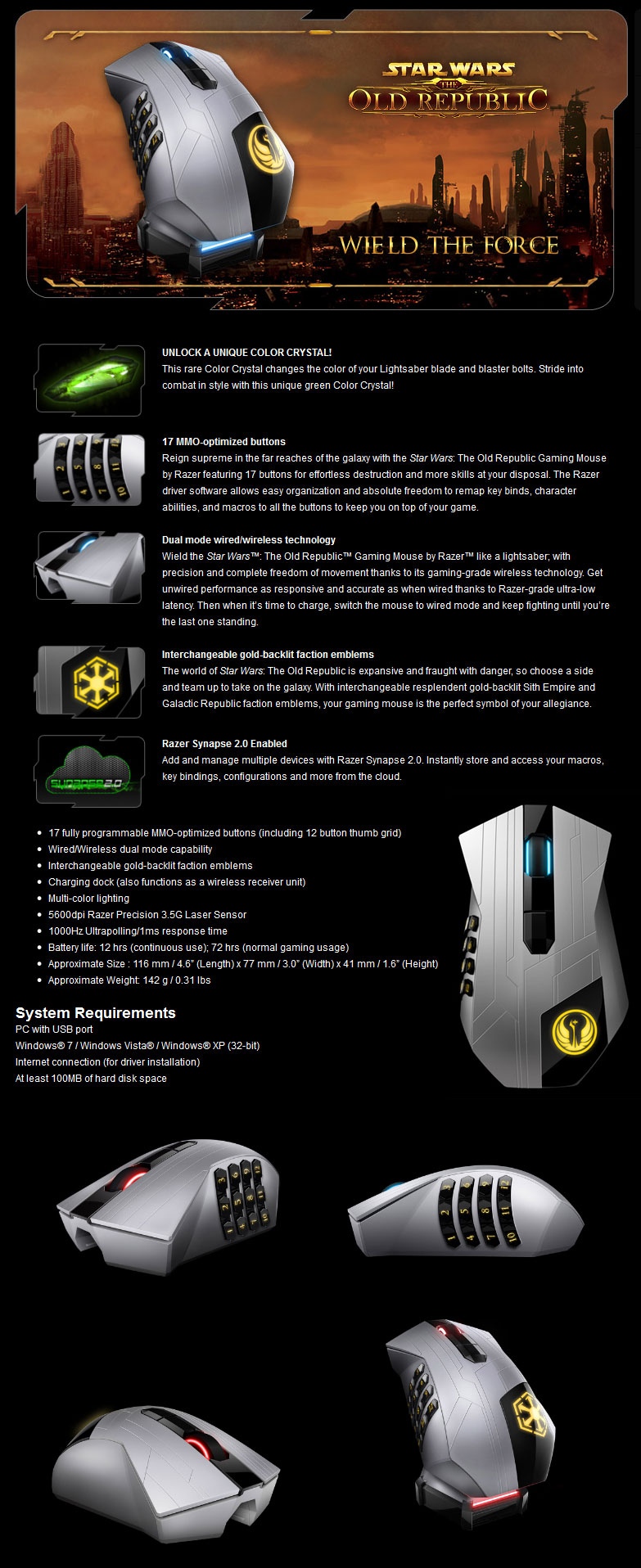 Buy Razer Star Wars The Old Republic Gaming Mouse [RZ-STARWARS-MOUSE ...