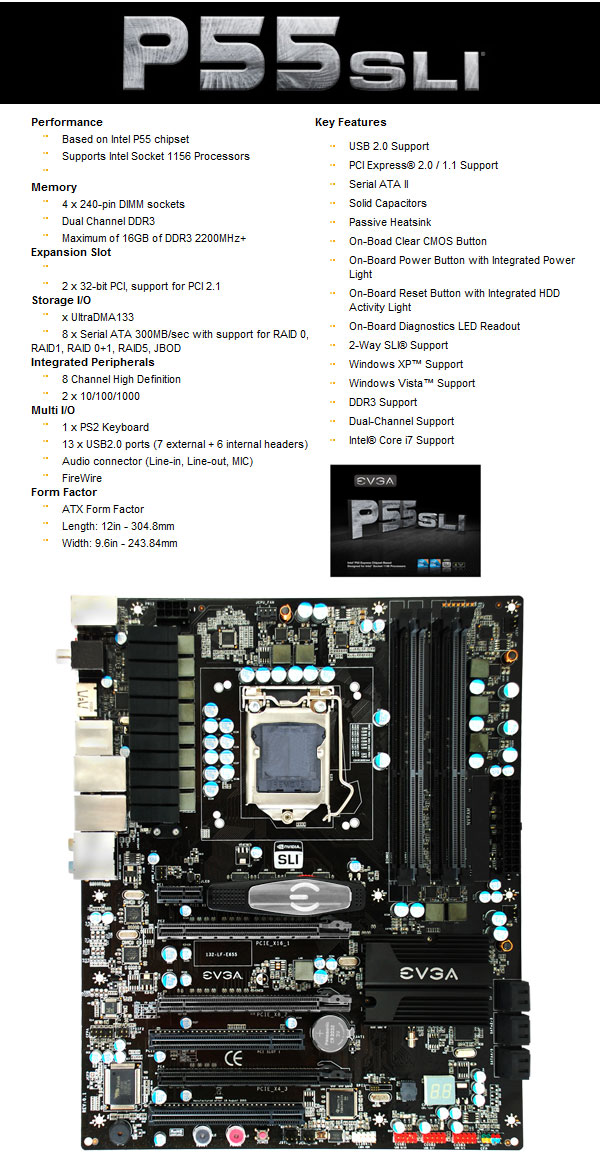 Buy EVGA P55 SLI Motherboard [21E-P55] | PC Case Gear Australia