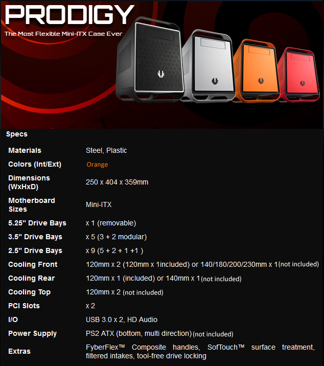 Buy BitFenix Prodigy Mini-ITX Case Orange [BFC-PRO-300-OOXKO-RP] | PC ...