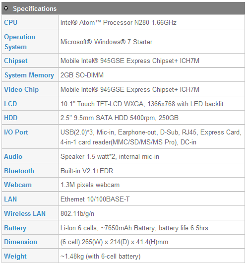 Buy Gigabyte TouchNote T1028X-V2 Touchscreen Netbook [GA-T1028X-V2 ...