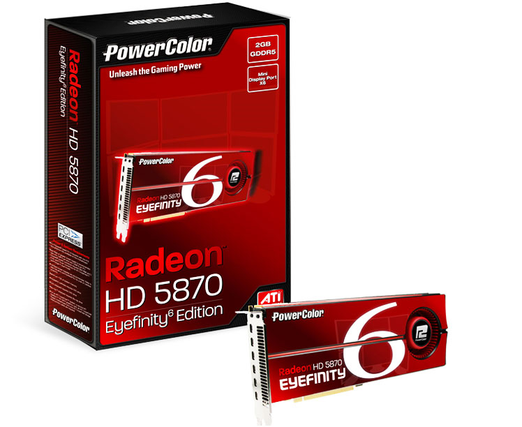 Buy PowerColor Radeon HD5870 2GB Eyefinity 6 Edition [AX5870-2GBD5-M6D] | PC Case Gear Australia