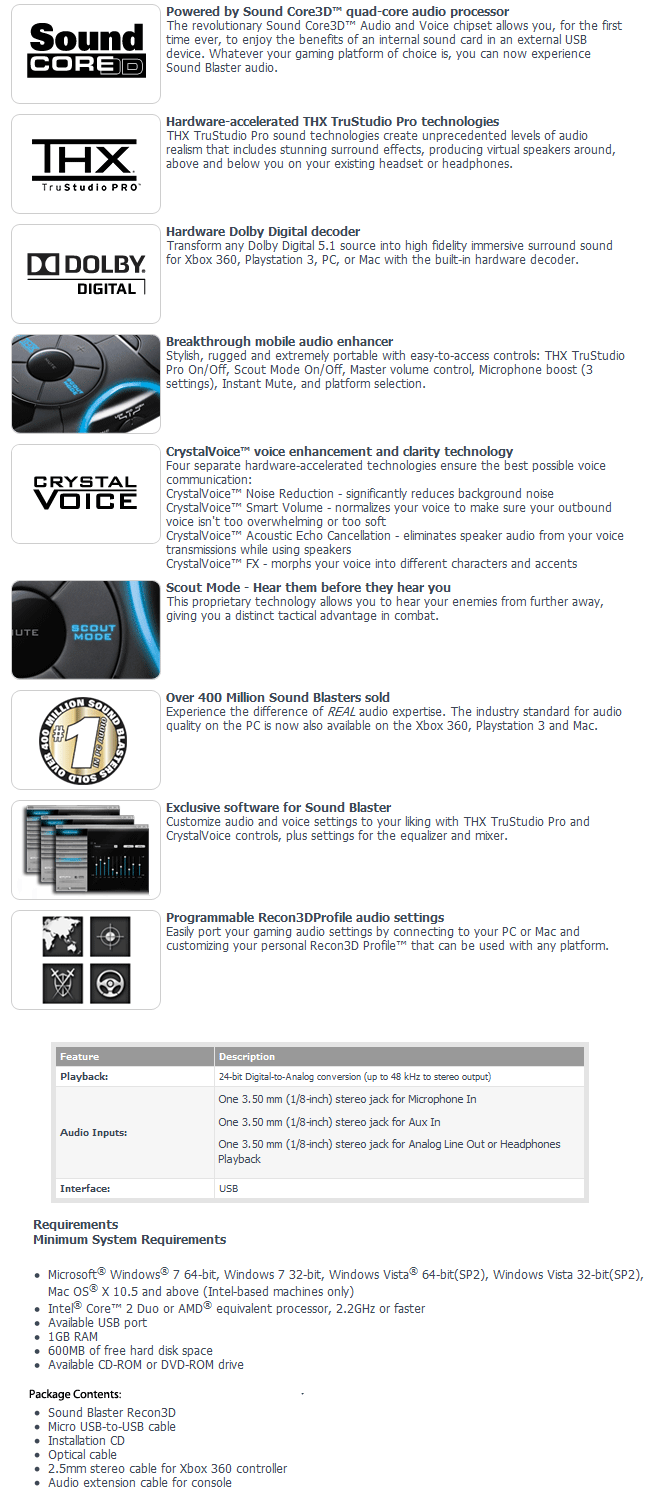 Buy Creative Sound Blaster Recon3D USB Sound Card [SB-RECON3D] | PC ...