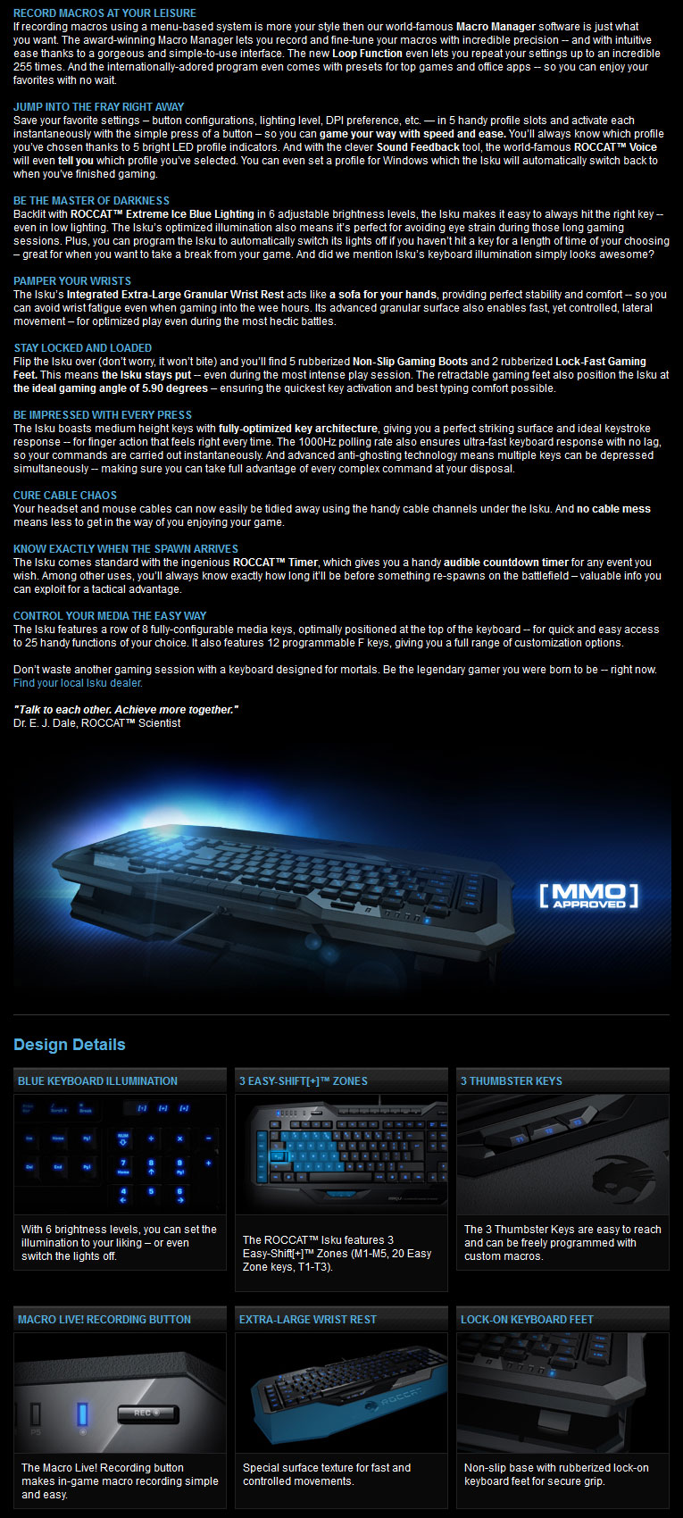 Buy Roccat Isku Gaming Keyboard [ROC-12-721-AS] | PC Case Gear Australia