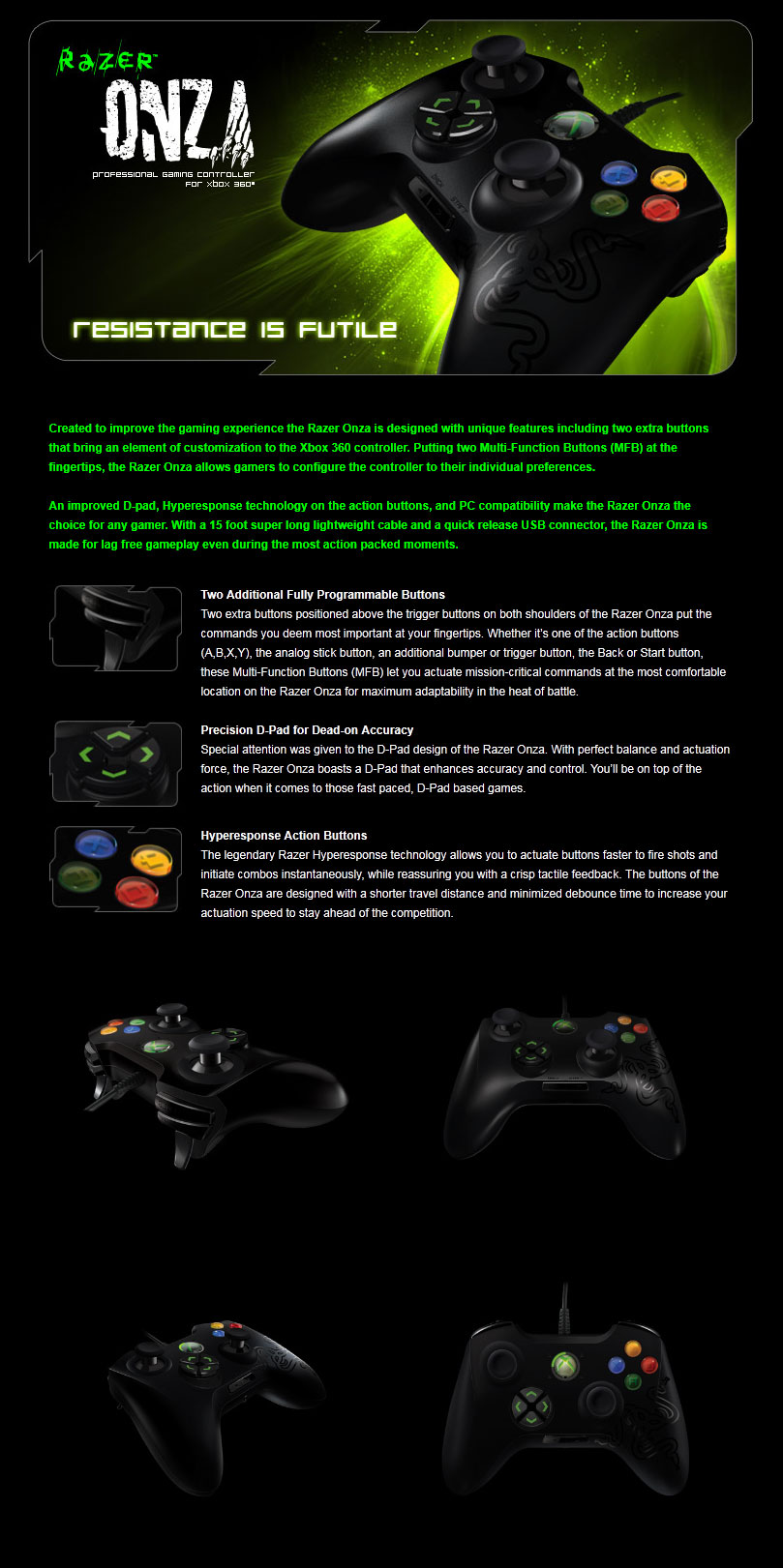Buy Razer Onza Gaming Controller For Xbox 360 [RZ-ONZA] | PC Case Gear ...
