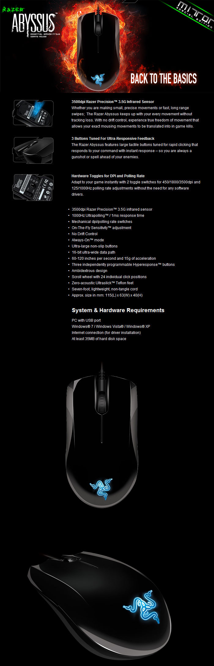 Buy Razer Abyssus Gaming Mouse Mirror Edition [RZ-ABYSSUS-M] | PC Case ...