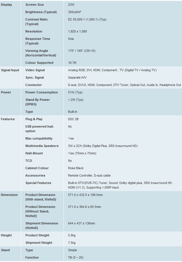 Buy Samsung P2370HD 23inch Full HD TV Monitor Combo [P2370HD] | PC Case ...