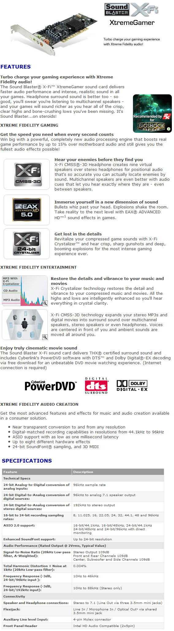 Buy Creative Sound Blaster X-Fi XtremeGamer [SBXFI-XG] | PC Case Gear ...
