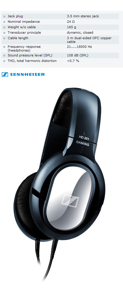 Buy Sennheiser HD 201 Gaming [SNHD-201G] | PC Case Gear Australia
