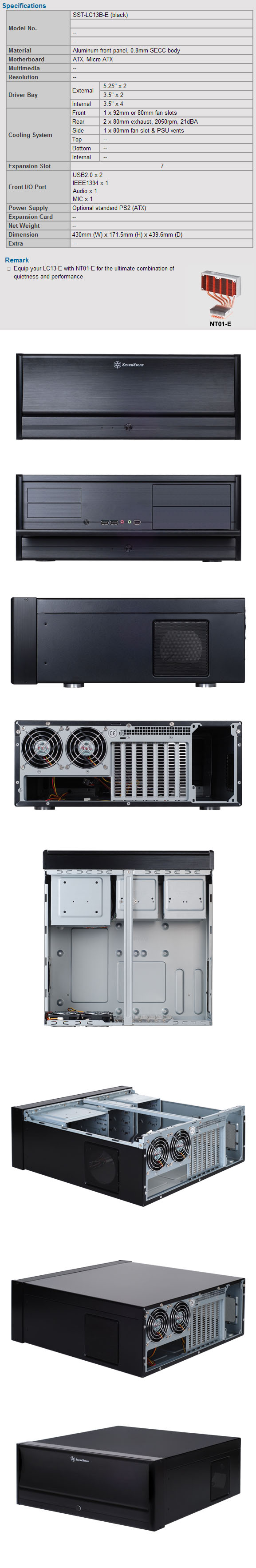 Buy SilverStone LC13-E Black [LC13B-E] | PC Case Gear Australia