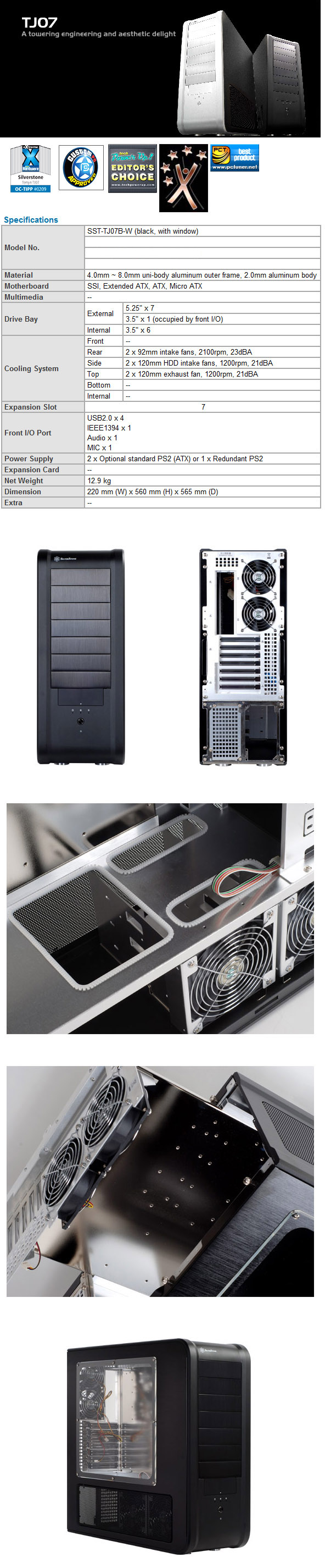 Buy Silverstone TJ07 Black [TJ07-BK-W] | PC Case Gear Australia