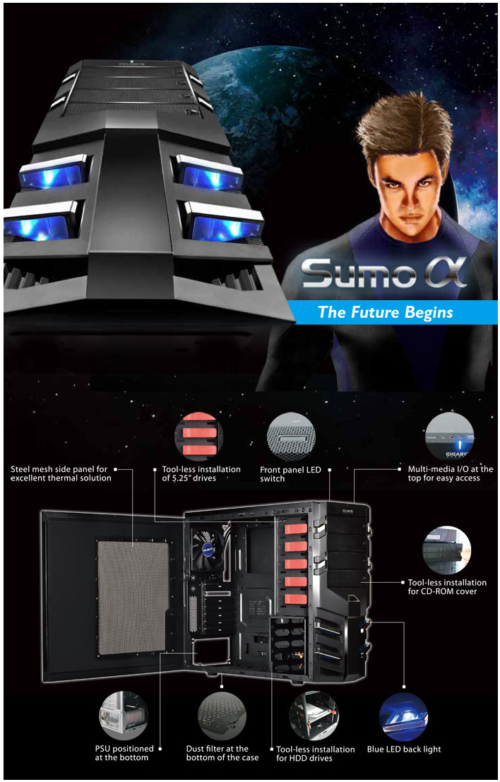 Buy Gigabyte Sumo Alpha Black Mid Tower Case [GZ-SUMO-ALPHA] | PC Case ...