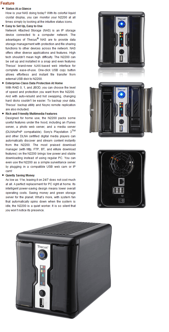 Buy Thecus N2200 NAS [N2200] | PC Case Gear Australia