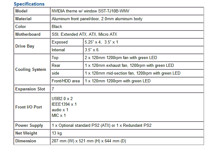 Buy Silverstone Temjin TJ10-WNV nVidia Edition [TJ10-WNV] | PC Case ...