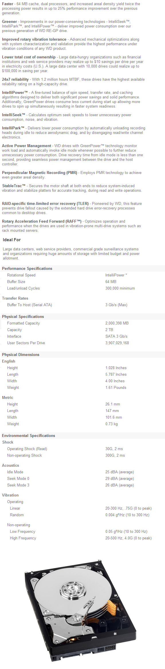 Buy Western Digital RE4-GP 2TB WD2002FYPS [WD2002FYPS] | PC Case Gear ...