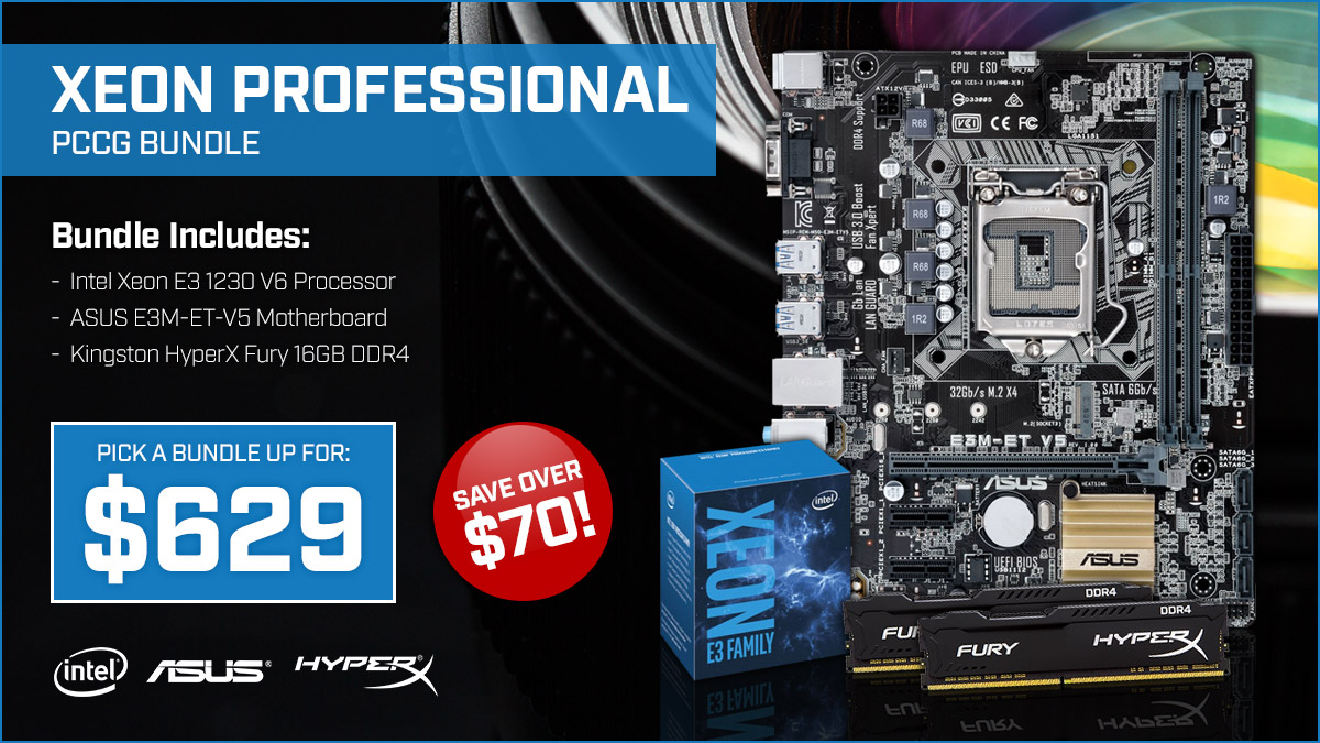 Buy PCCG Xeon Professional Bundle [PCCG-XEONV6PRO] | PC Case Gear Australia