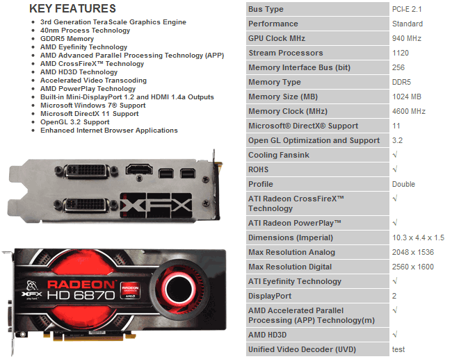 Buy XFX Radeon HD6870 1GB Black Edition [XFX-6870-1GBD5-BLK] | PC Case ...