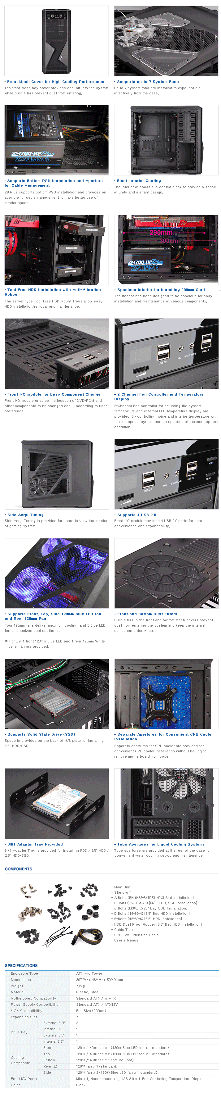 Buy Zalman Z9 Plus Black Mid Tower Case [ZM-Z9-PLUS] | PC Case Gear ...