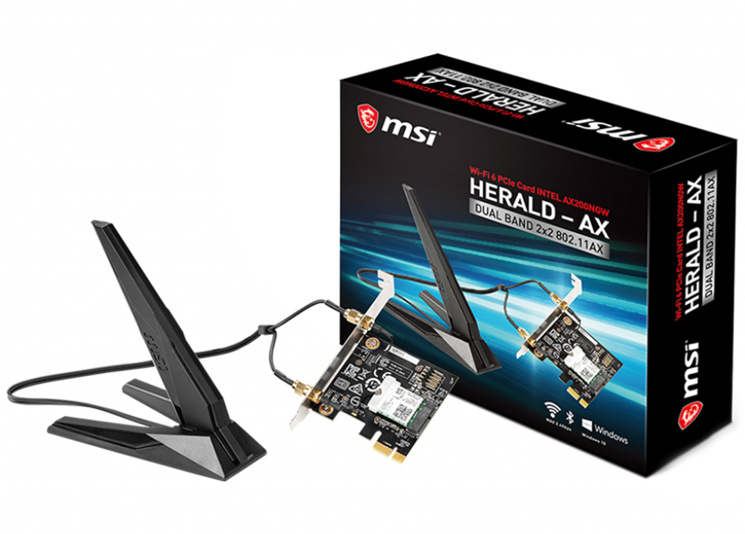 Buy MSI Herald-AX Intel AC AX200NGW PCI-E Network Adapter [MSI-HERALD ...
