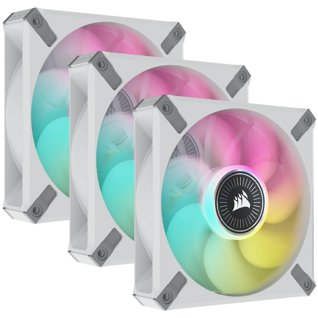 Buy Corsair iCUE ML120 RGB Elite 120mm PWM Mag-Lev Fan White 3 Pack [CO ...