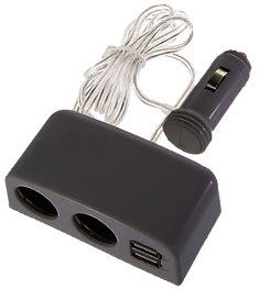Buy Dual Socket Car Power Splitter With USB [27190] | PC Case Gear ...