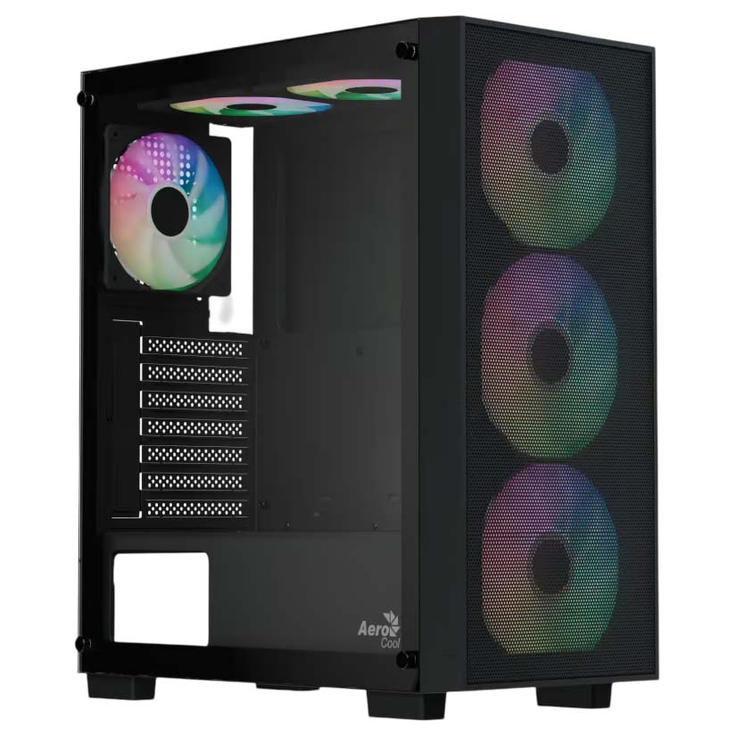 Buy Aerocool B509A Flow TG Mid Tower Case Black [AER-B509A-FLOW-G-BK ...