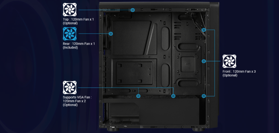 Buy Aerocool Rift RGB Case [AER-RIFT-BG] | PC Case Gear Australia