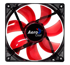 Buy Aerocool Lightning 120mm Red LED Fan [AER-LFAN12-RD] | PC Case Gear ...