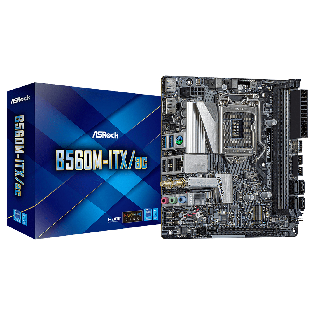 Buy ASRock B560M-ITX/ac Motherboard [B560M-ITX/ac] | PC Case Gear Australia