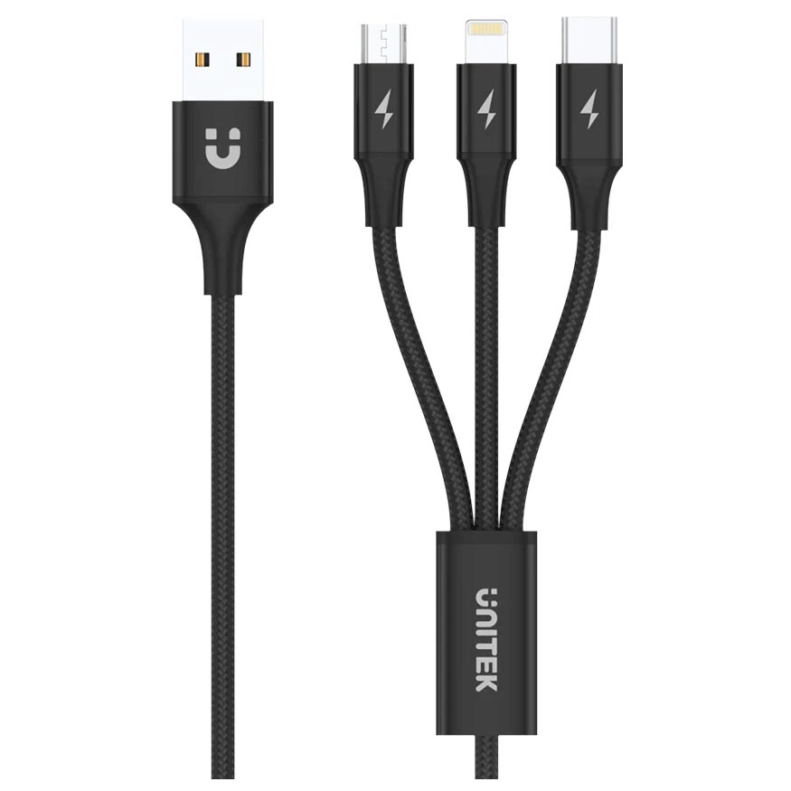 Buy Unitek 3-in-1 USB Charging Cable [C14049BK] | PC Case Gear Australia