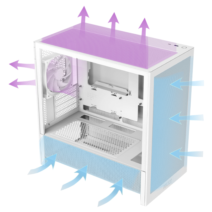 Buy NZXT H3 Flow 2025 Micro-ATX Case White [CC-H31FW-01] | PC Case Gear ...
