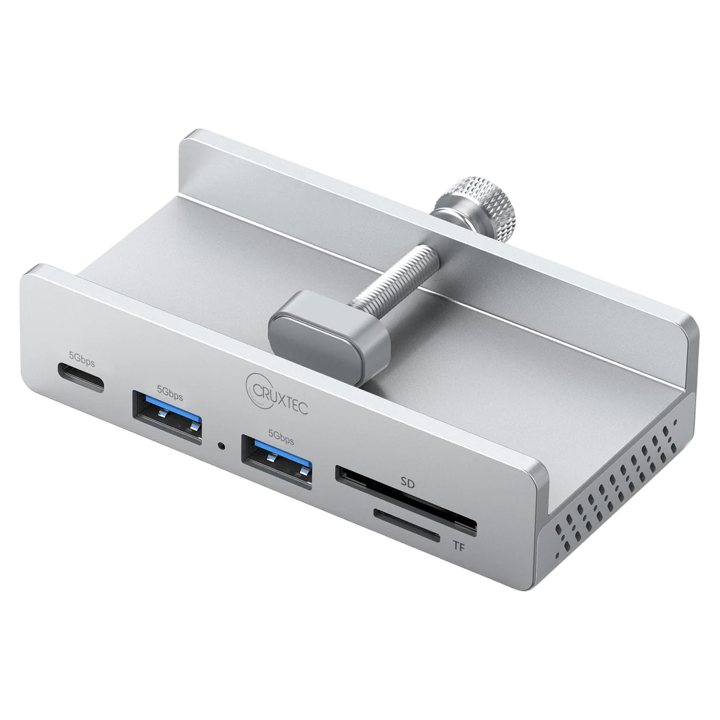 Buy Cruxtec 5-Port Clamp-Mounted USB 3.0 Hub with Type-C Power Port and ...