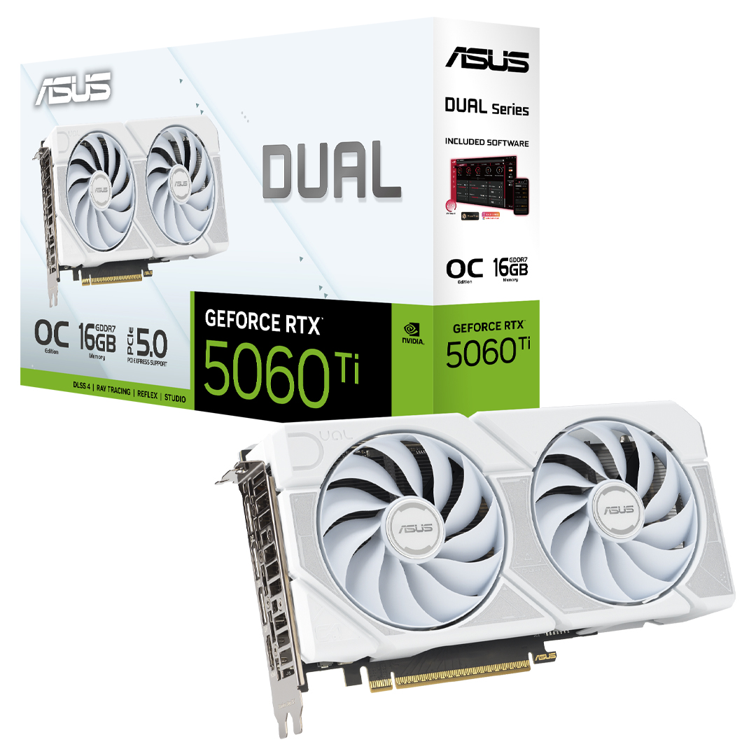 Buy ASUS GeForce RTX 5060 Ti Dual OC GDDR7 16GB White [DUAL-RTX5060TI ...