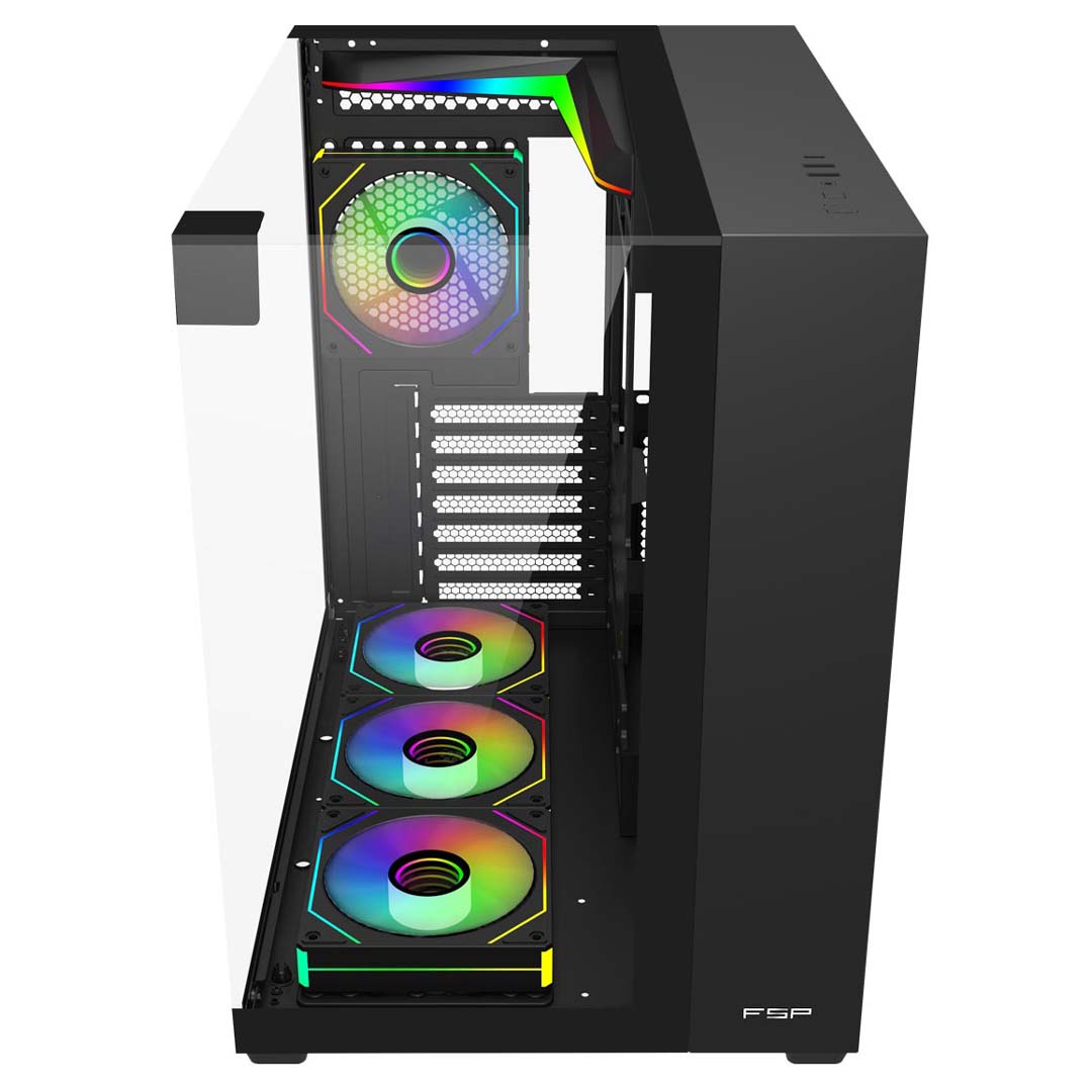 Buy FSP M541-BA Three Tempered Glass Mid Tower Case Black [FSP-M541-BA ...