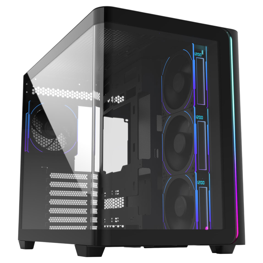 Buy FSP M580 Plus Curved Tempered Glass Mid Tower Case Black [FSP-M580 ...