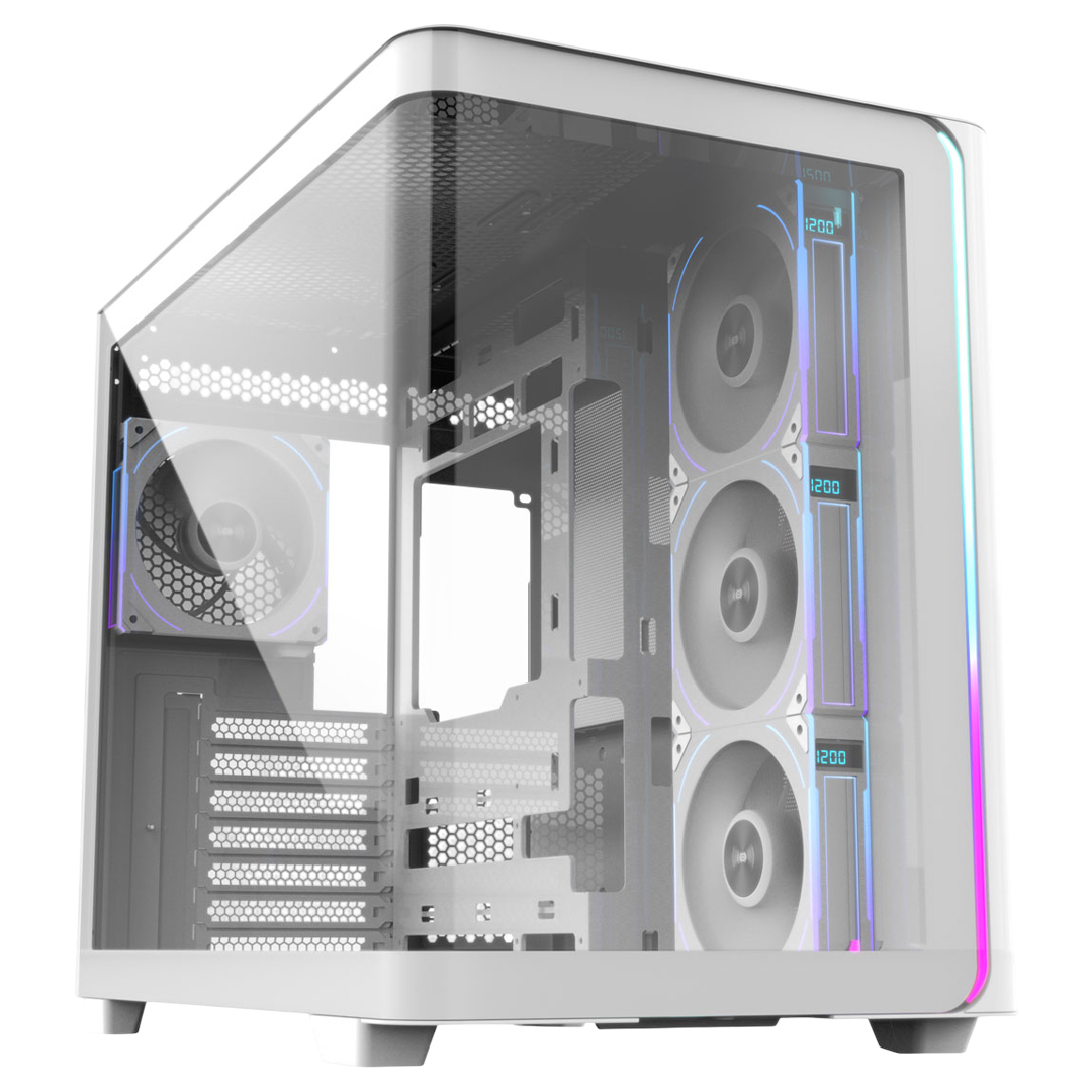 Buy FSP M580 Plus Curved Tempered Glass Mid Tower Case White [FSP-M580 ...