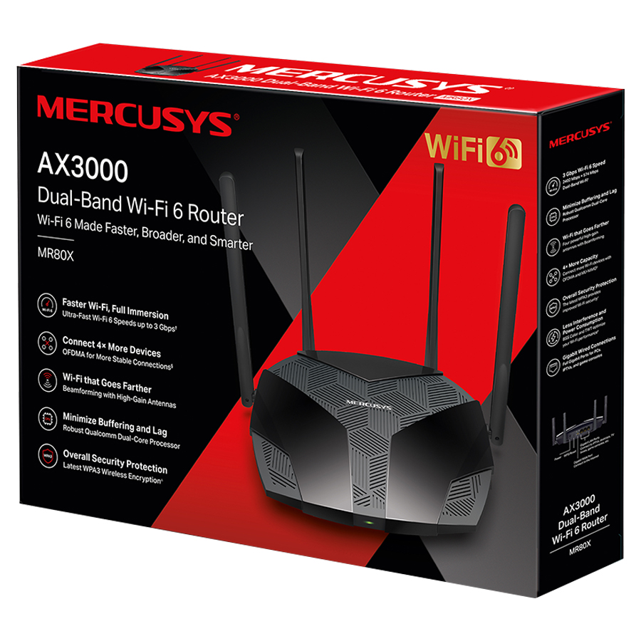 Buy Mercusys AX3000 MR80X Dual-Band Wi-Fi 6 Router [MR80X] | PC Case ...