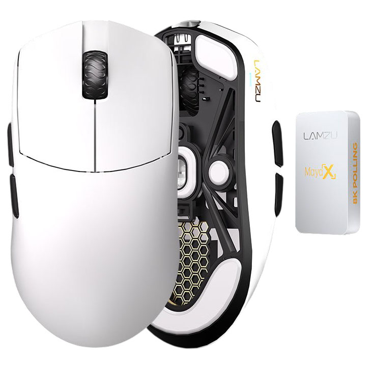 Buy Lamzu Maya X 8K Dual Mode Wireless Gaming Mouse White [MSLZMAYAXWH ...