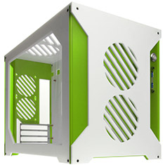 Buy Parvum Systems S2.0 Micro ATX Case White/Green [PARV-S20-WHGREEN ...