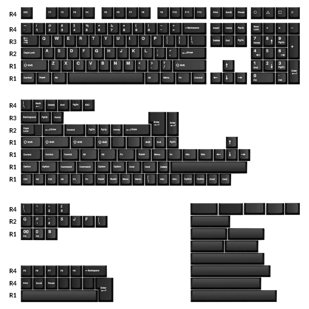Buy Keychron Cherry Profile Double-Shot PBT Keycaps White on Black [PBT ...