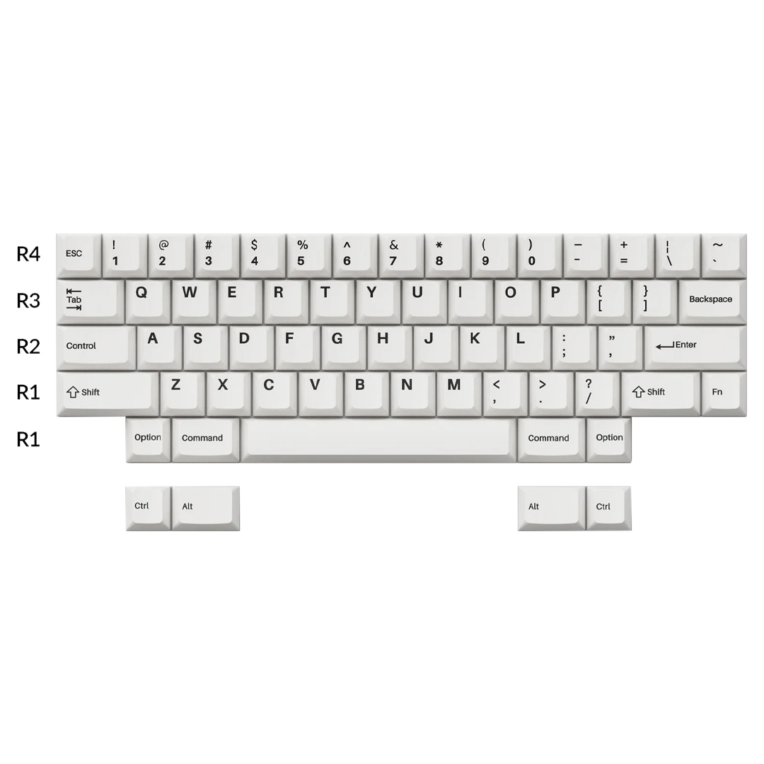 Buy Keychron Cherry Profile Double-Shot PBT Keycaps Black on White [PBT ...