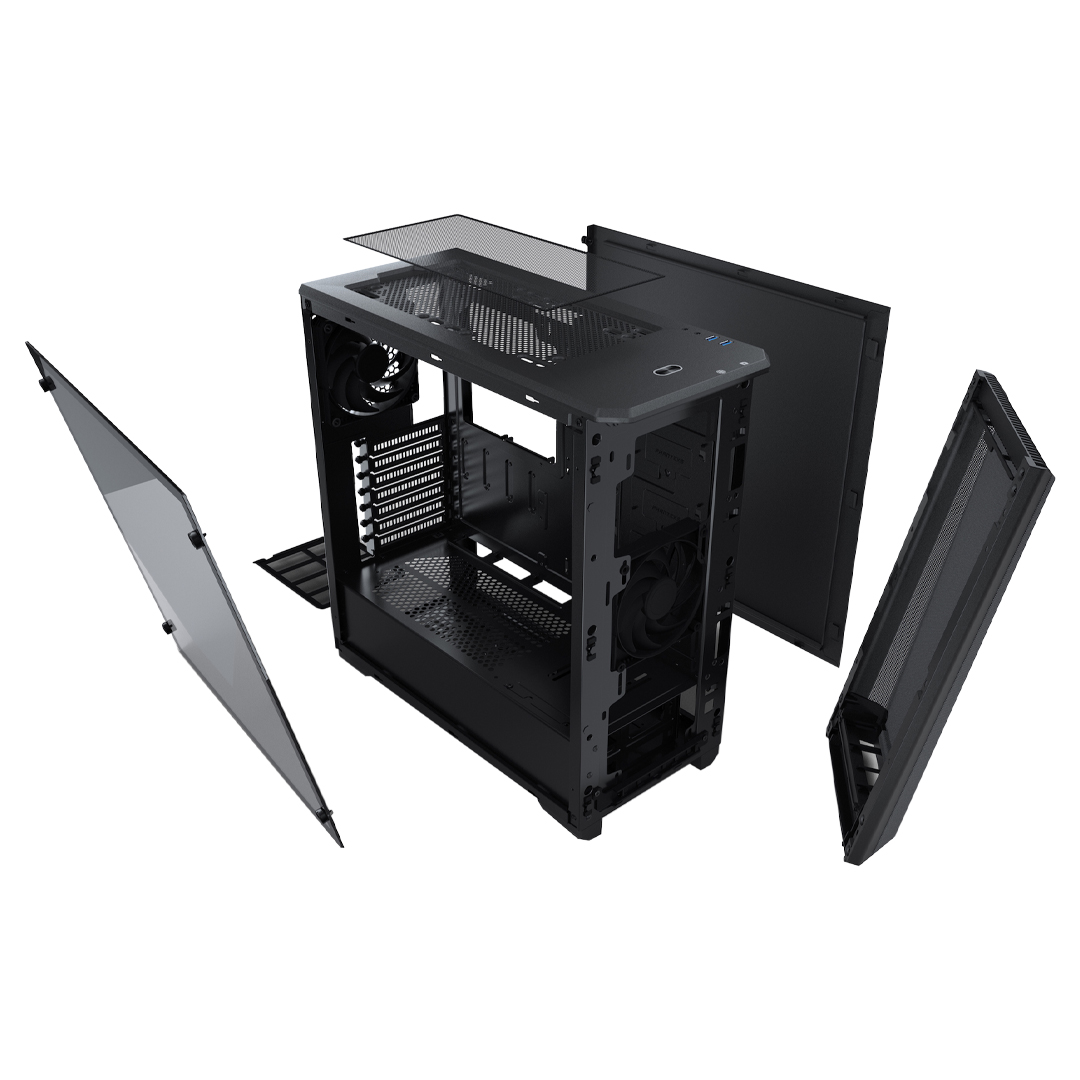 Buy Phanteks Eclipse P400A Airflow Tempered Glass Black [PH-EC400ATG_BK01] | PC Case Gear Australia